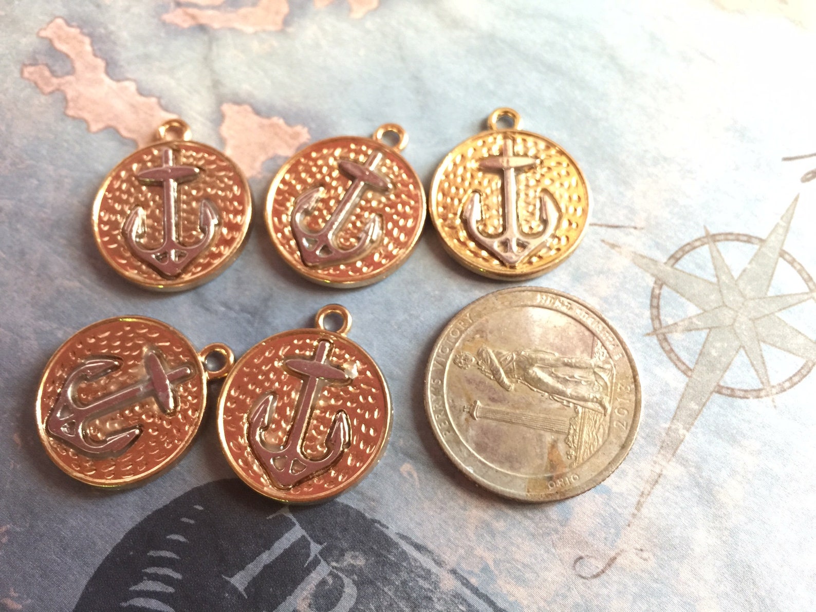 Anchor Charm for Jewelry Making - Gold Charm Pendants Bulk - Zinc Alloy ...