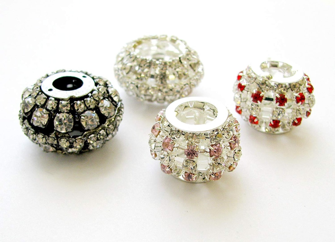 Zircon Spacers Beads Assorted, Rhinestones Charms Big Large Hole Beads ...