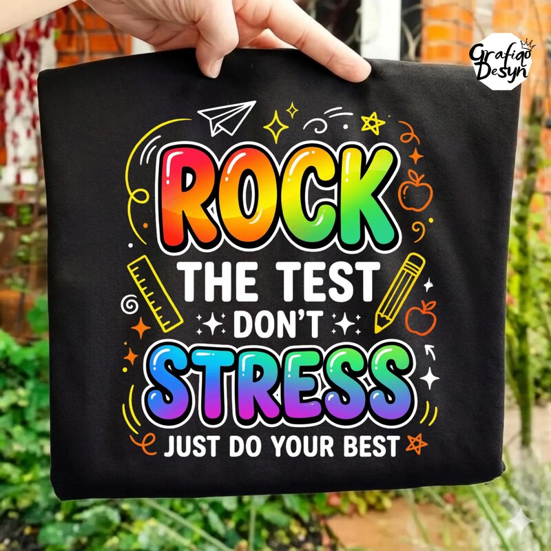 Rock the Test Clipart - Etsy