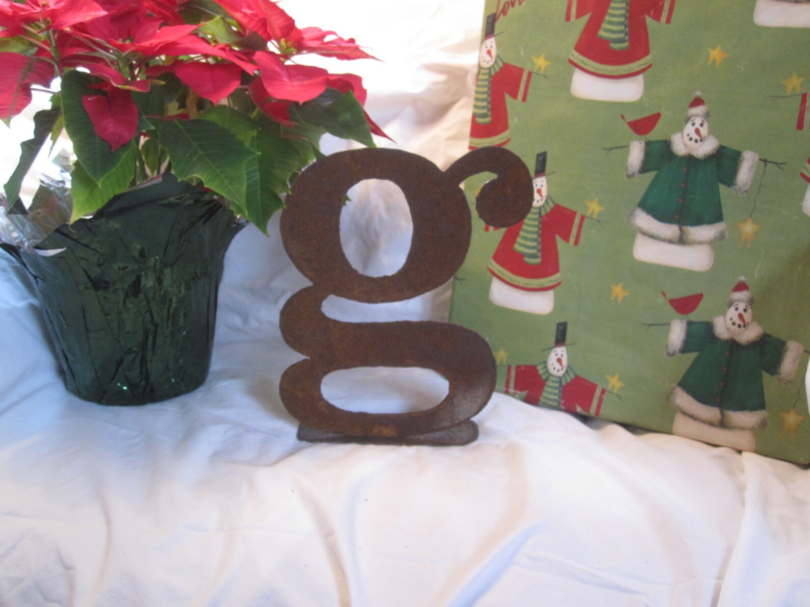 Lowercase Metal Letter g on Stand - Etsy