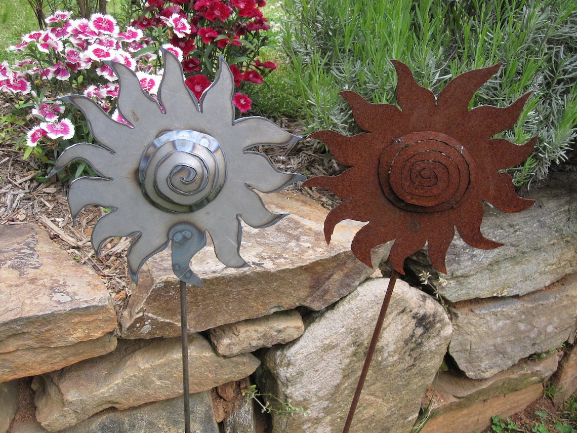 Metal Garden Sun Yard Art - Etsy