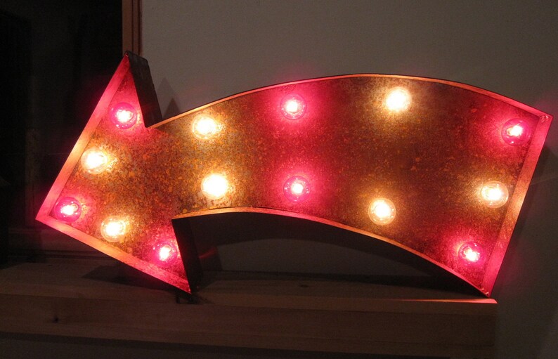 30 Inch Lighted Metal Arrow Sign. Vintage. Signage. Hand Made. - Etsy