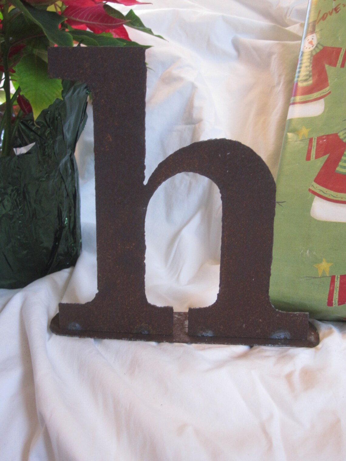 Lowercase Metal Letter "h" on Stand. - Etsy