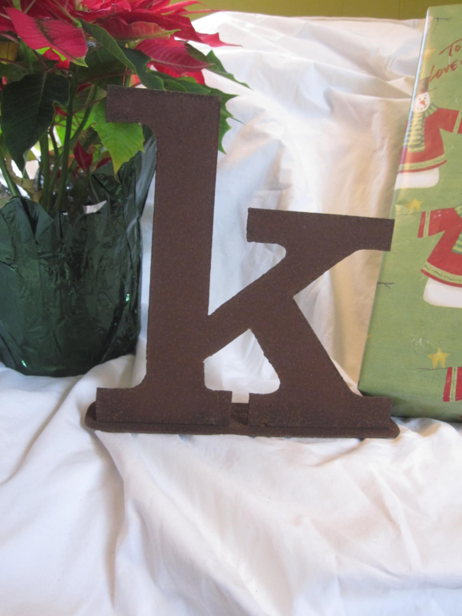 Lowercase Metal Letter k on Stand | Etsy