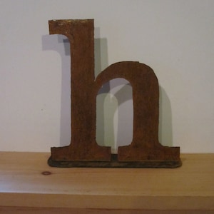 Lowercase Metal Letter h on Stand. - Etsy