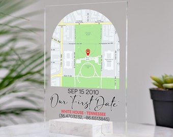 Our First Date Map Plaque - Etsy