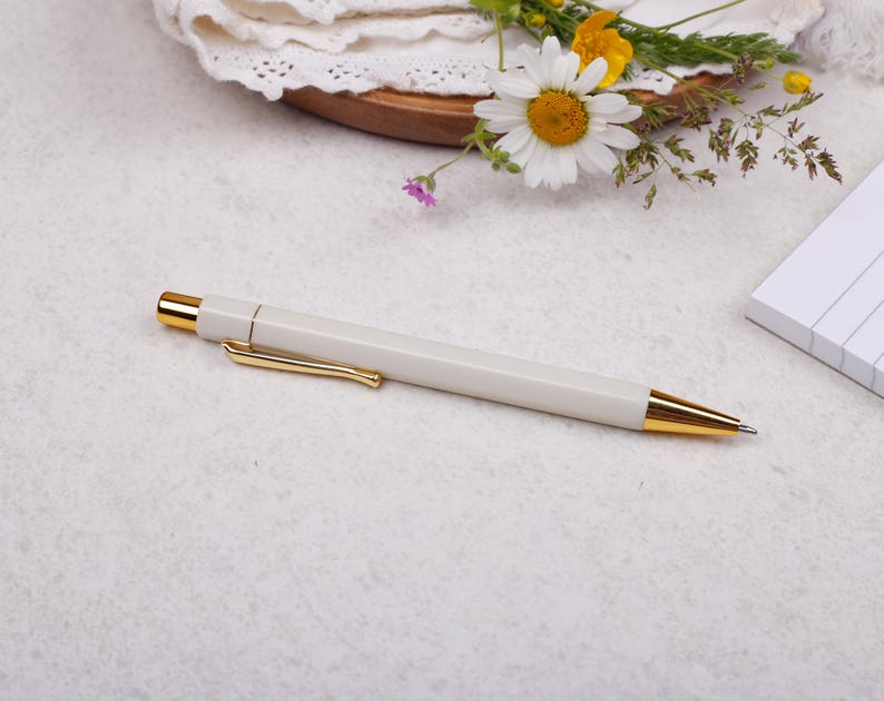Cream Pen With Gold for Wedding Guest Book - Luxury Ballpoint Pen ...