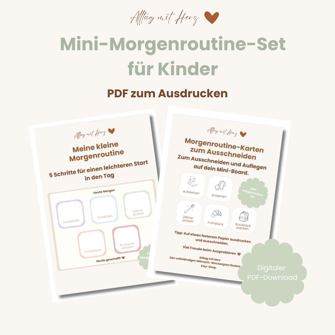 Morning Routine for Kids PDF | Printable Routine Cards for Kids ...