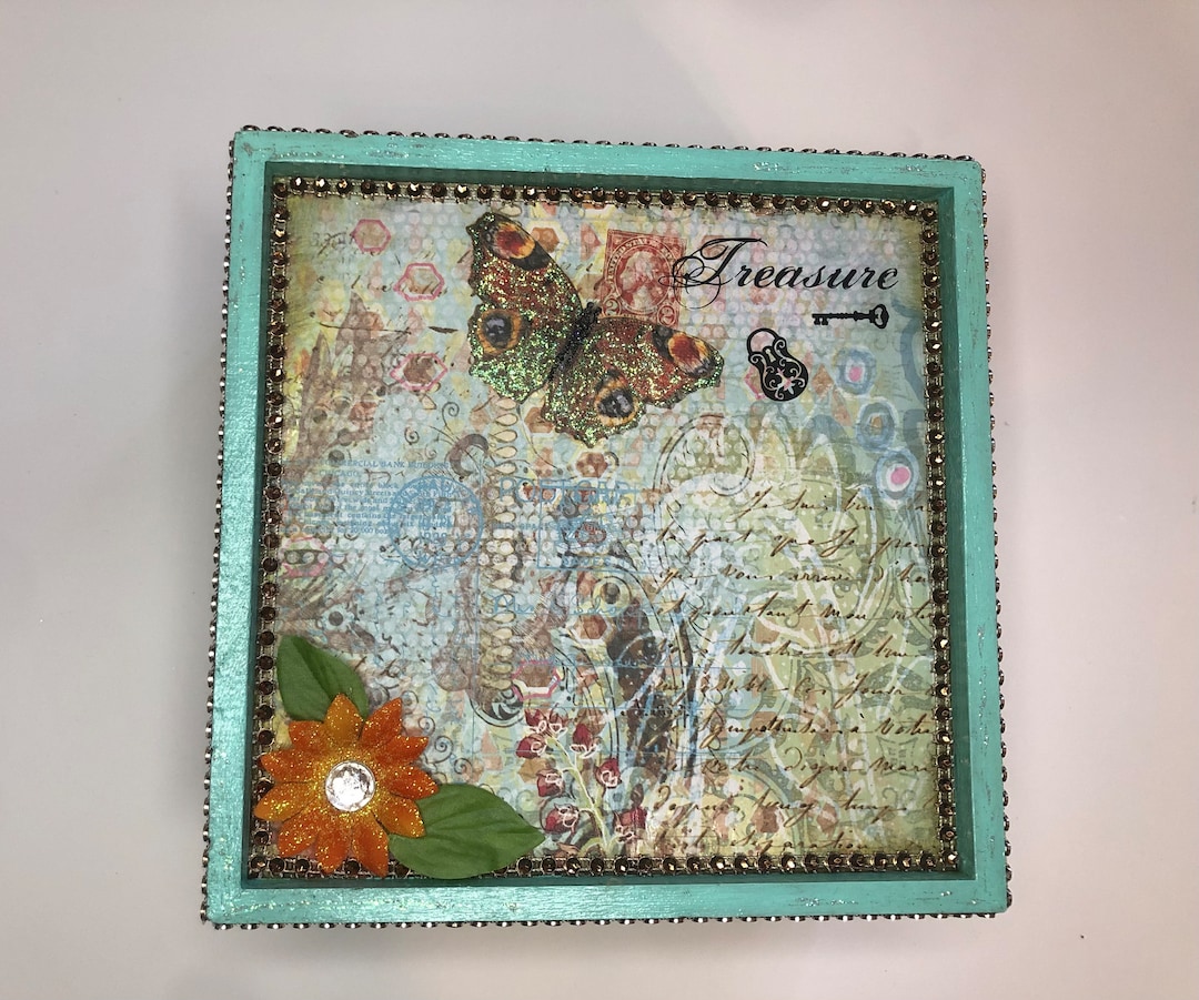 Upcycled Cigarbox Decorated Cigar Box Stash Box - Etsy