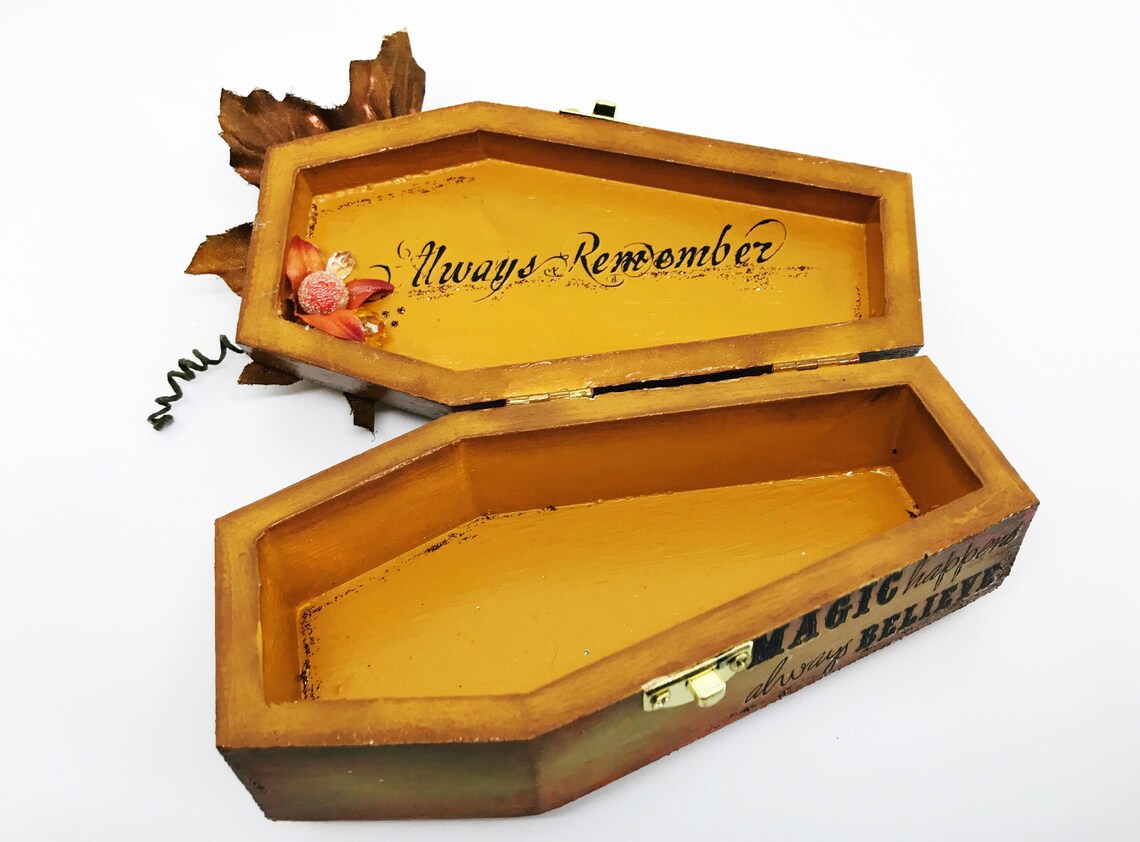 Coffin Box Decorative Coffin Box One of a Kind Fall Box - Etsy