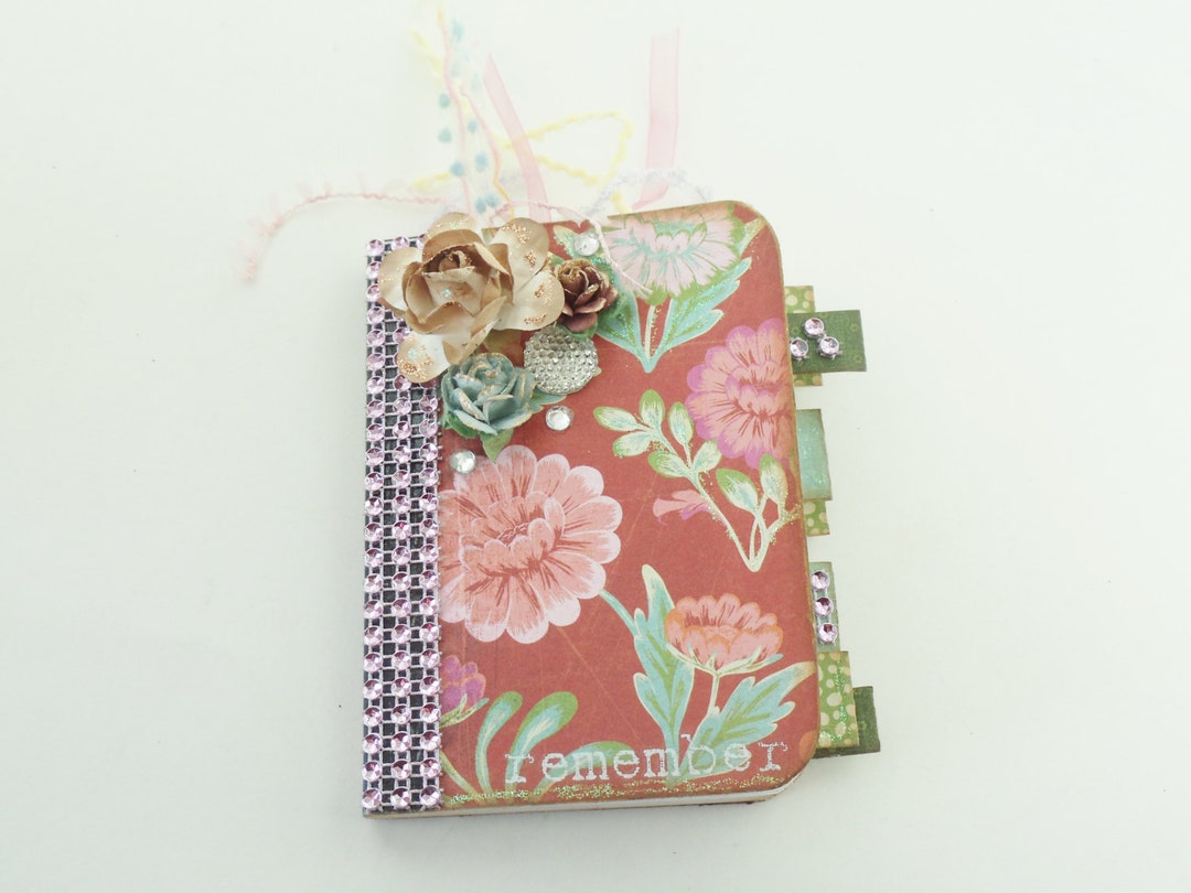 Mini Journal | Altered Mini Notebook | Notebook | Journal | Floral ...