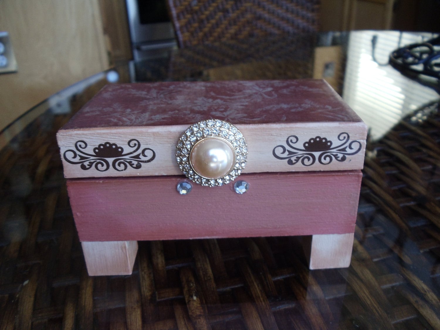 One of a Kind Hand Painted Jewelry Box Trinket Box Stash - Etsy