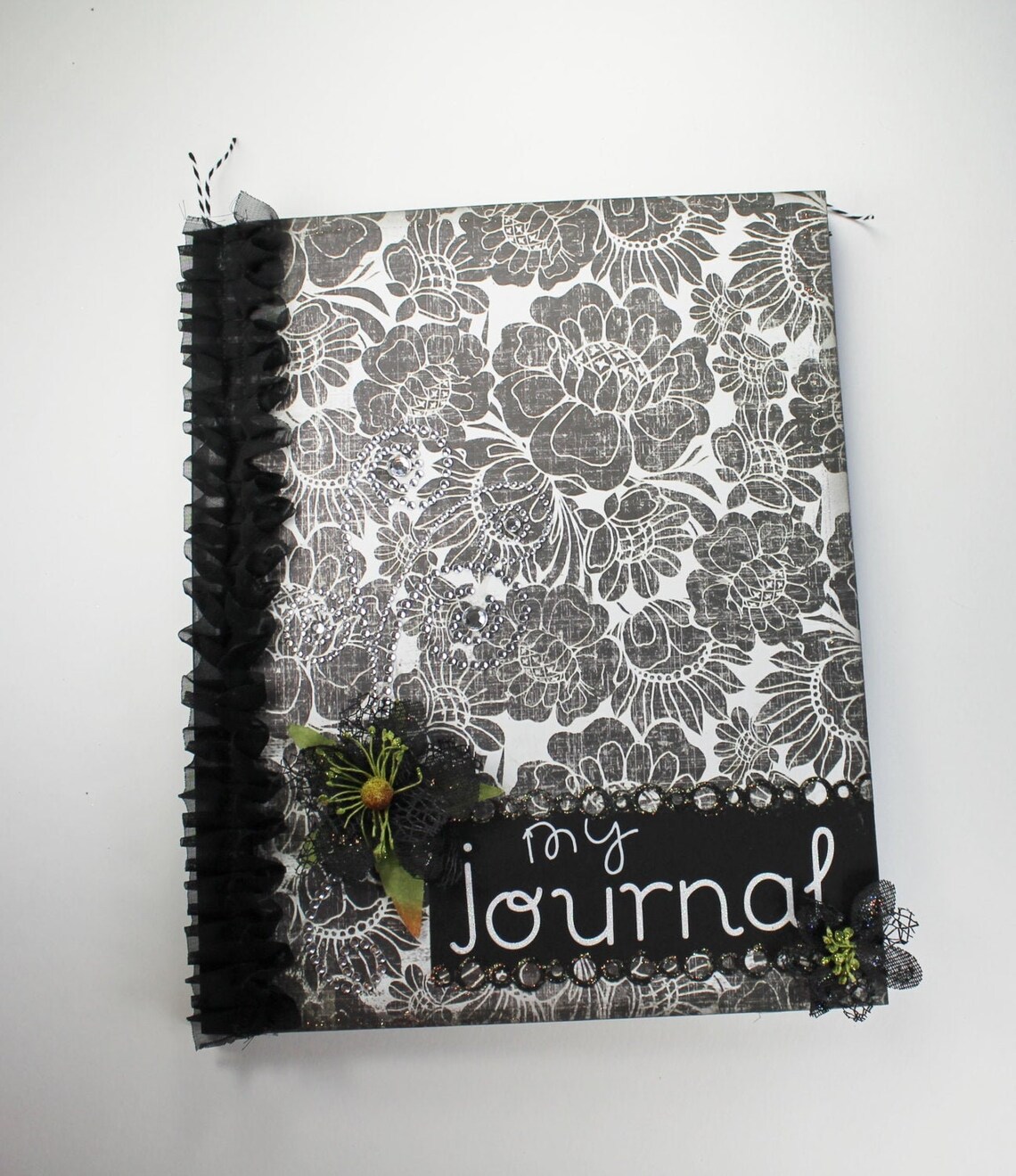 Black and White Journal Altered Notebook Memory Book Diary Personal ...