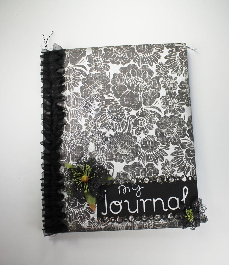 Black and White Journal Altered Notebook Memory Book Diary Personal ...