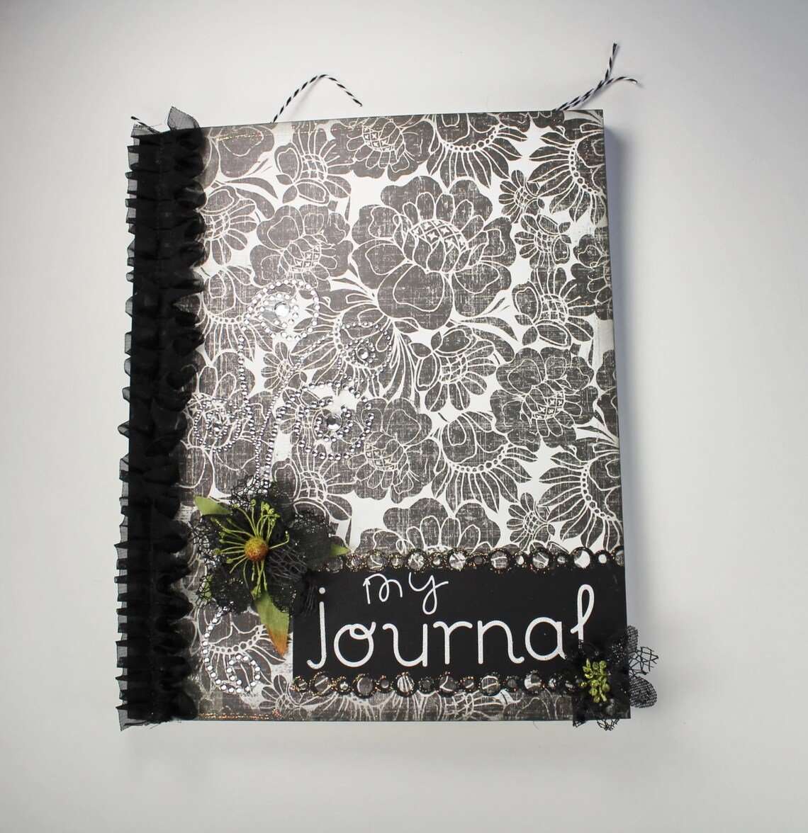Black and White Journal Altered Notebook Memory Book Diary Personal ...