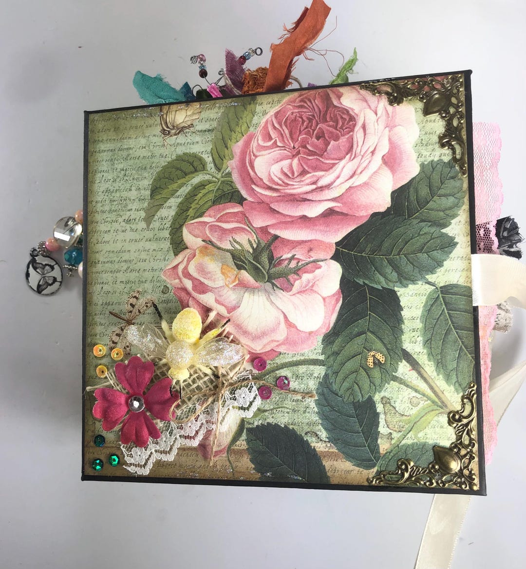 Floral Junk Journal Garden Journal Junk Journal Pink Junk Journal - Etsy