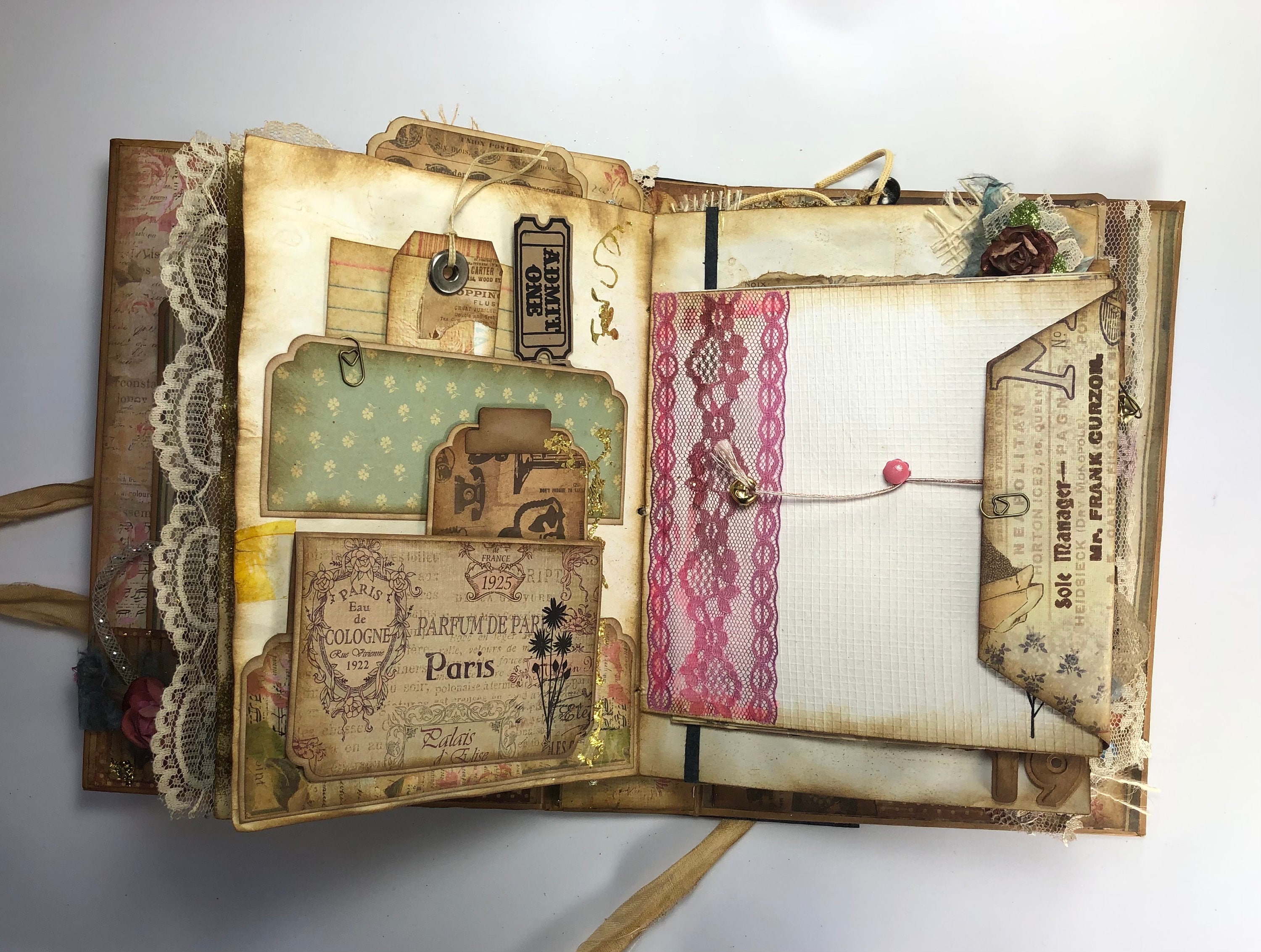 French Style Junk Journal, Retro Junk Journal, Journal, Finished ...