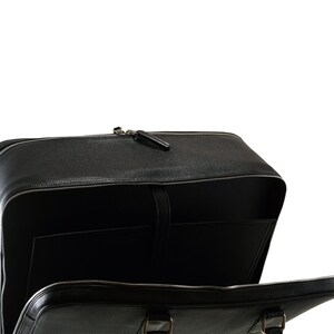 Handmade Leather Travel Bag DENIS Voyage in White W. Matt Black ...