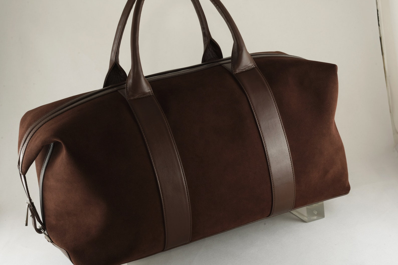Handmade Leather Travel Bag DANNY in Chocolate Brown, Premium Suede ...
