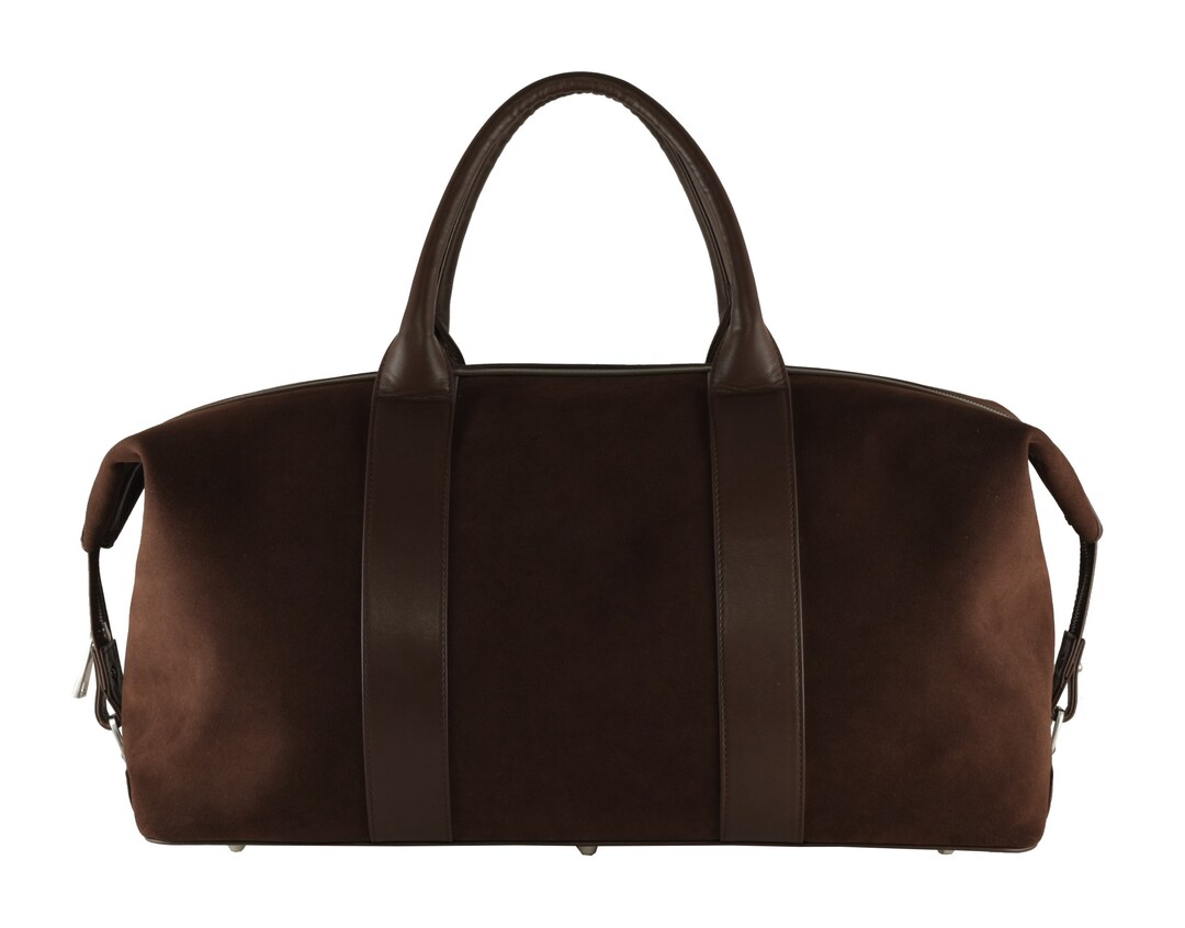 Handmade Leather Travel Bag DANNY in Chocolate Brown, Premium Suede ...