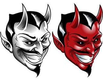 Evil Face Tattoo Flash