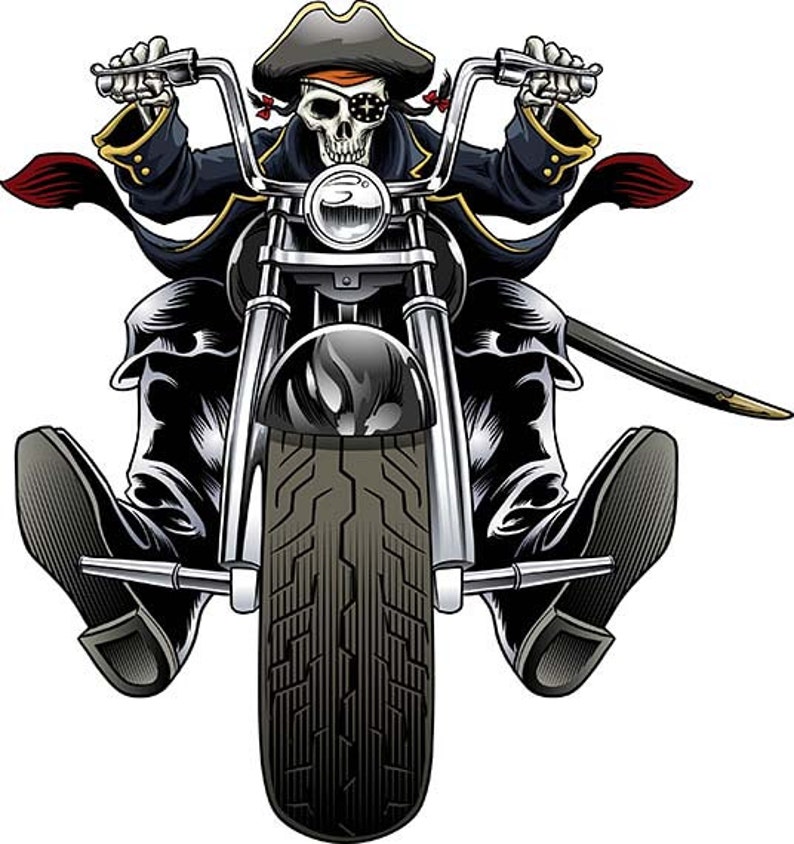 Pirate, Biker, Motorcycle, Chopper, Harley Davidson, Halloween, Skull ...