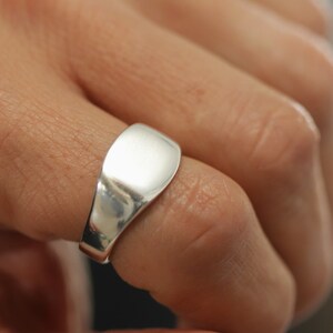 14K Gold Men's Wide Signet Ring, 15 Mm Thick Chunky Flat Top Gold ...