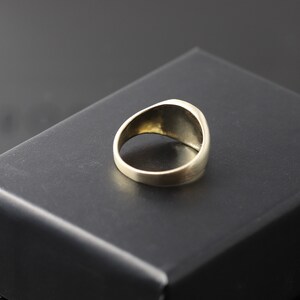 14K Solid Gold Signet Ring for Men - Etsy