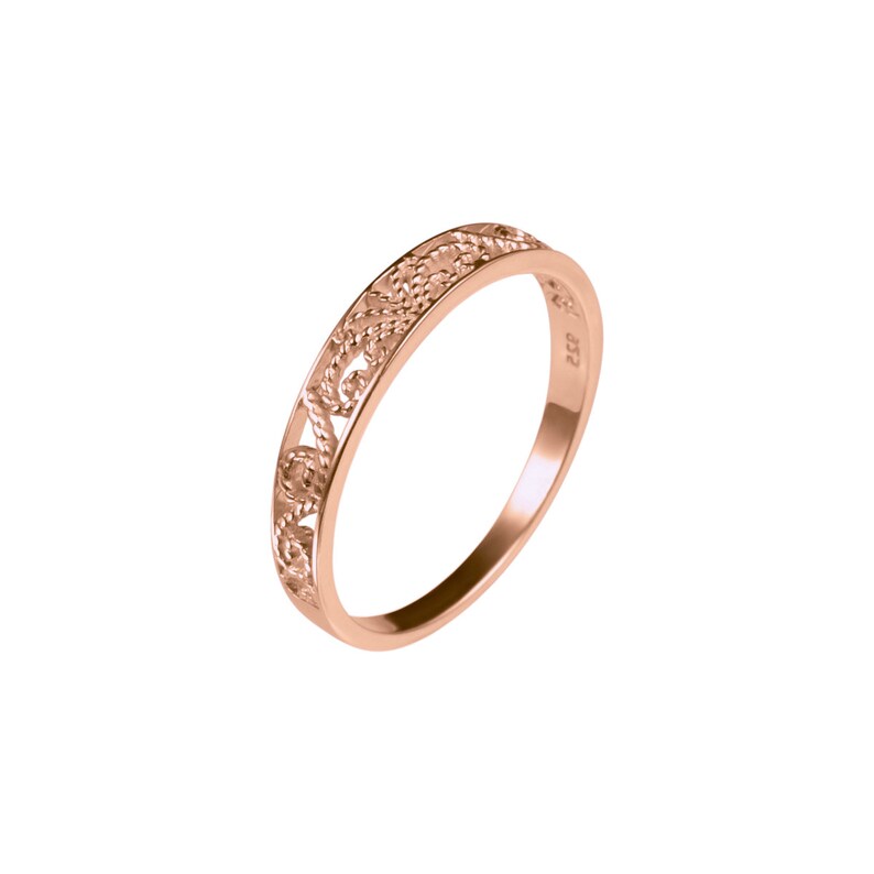 Gold Thin Filigree Ring Gold Plated Wedding Band Unique - Etsy