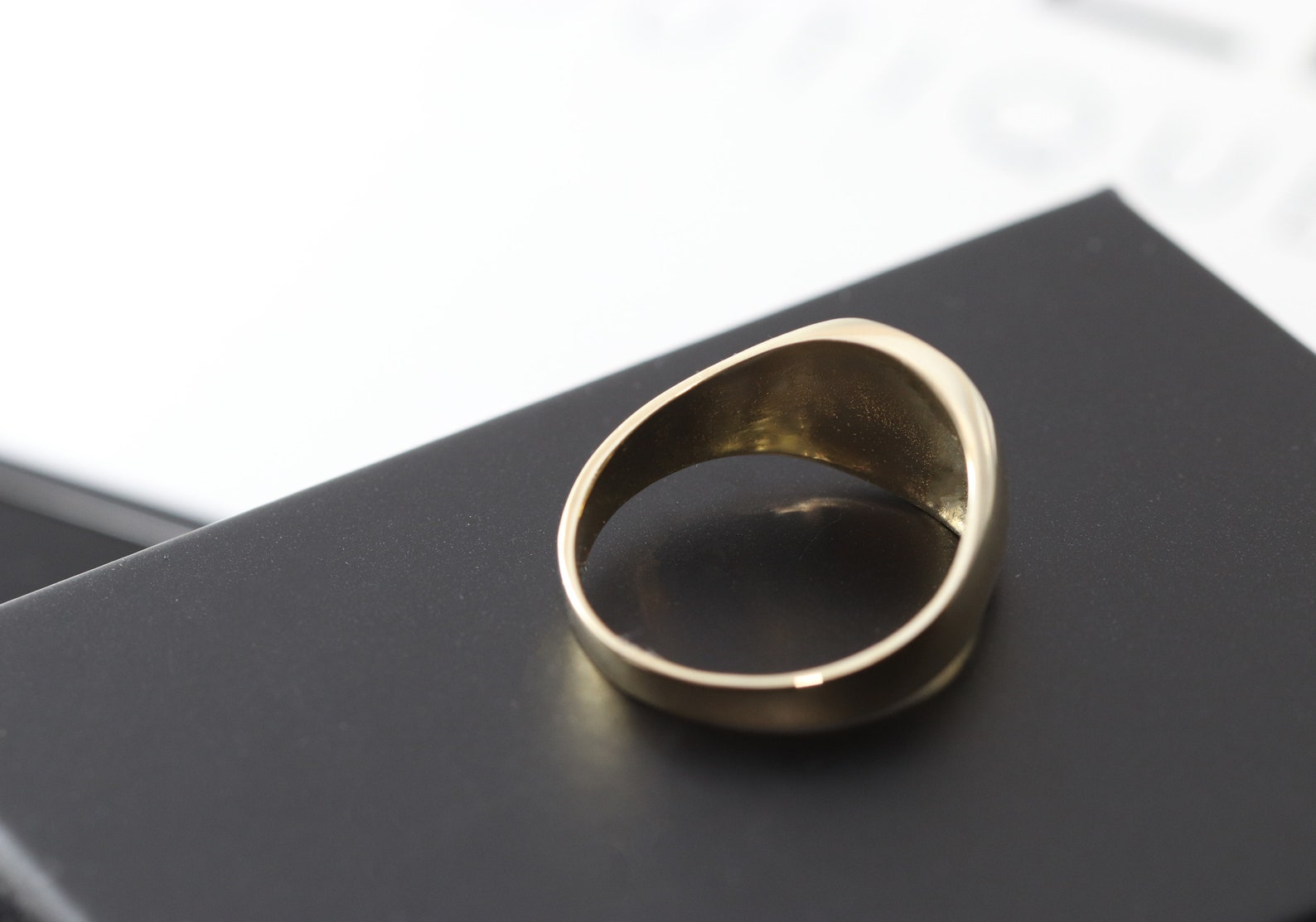 14K Solid Gold Signet Ring for Men - Etsy