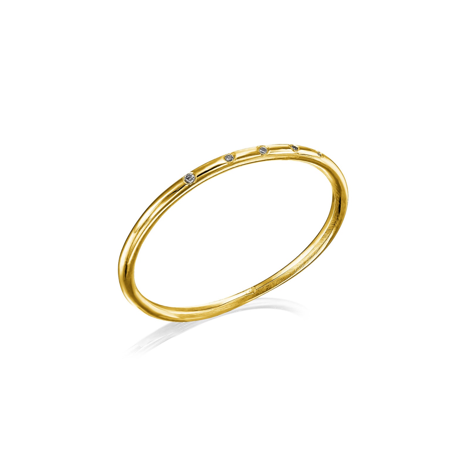 5 Diamond Ring Simple 14K Gold Ring Dainty Ring Minimalist | Etsy