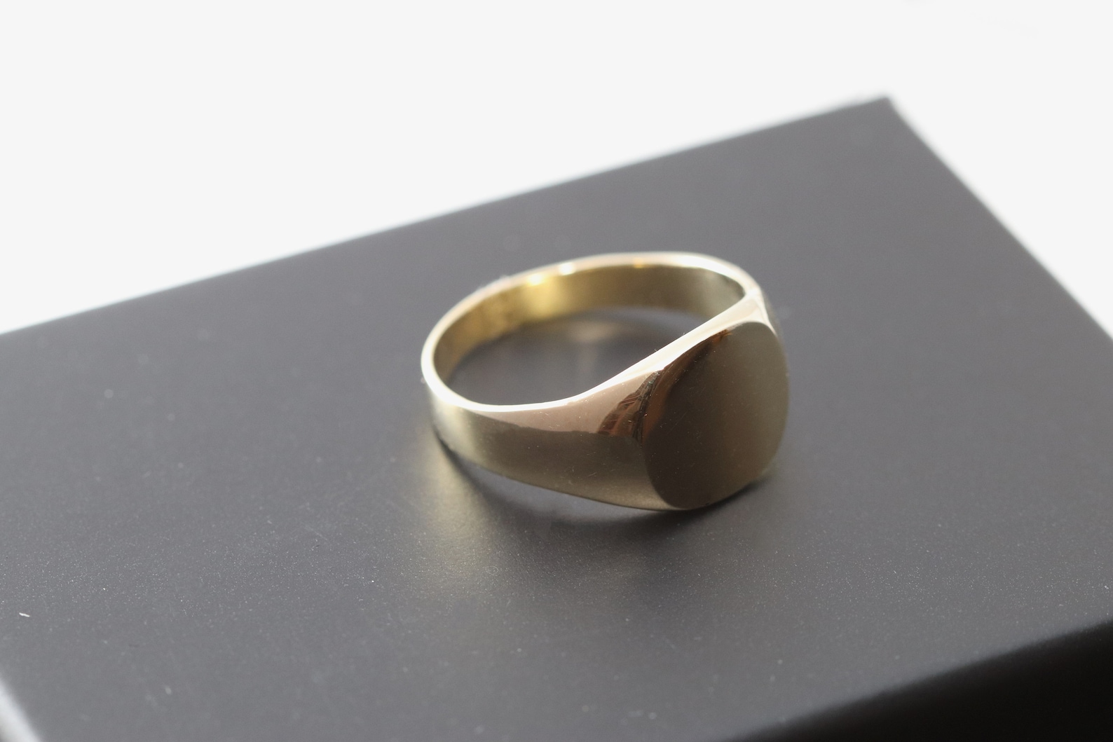 14K Solid Gold Signet Ring for Men - Etsy