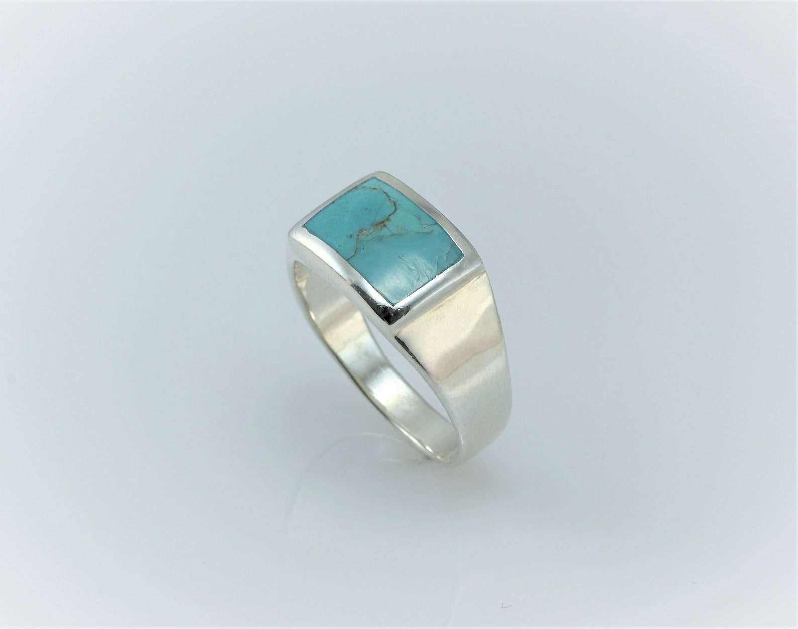Men's Turquoise Signet Ring: 14K Gold Plated Sterling Silver - Etsy