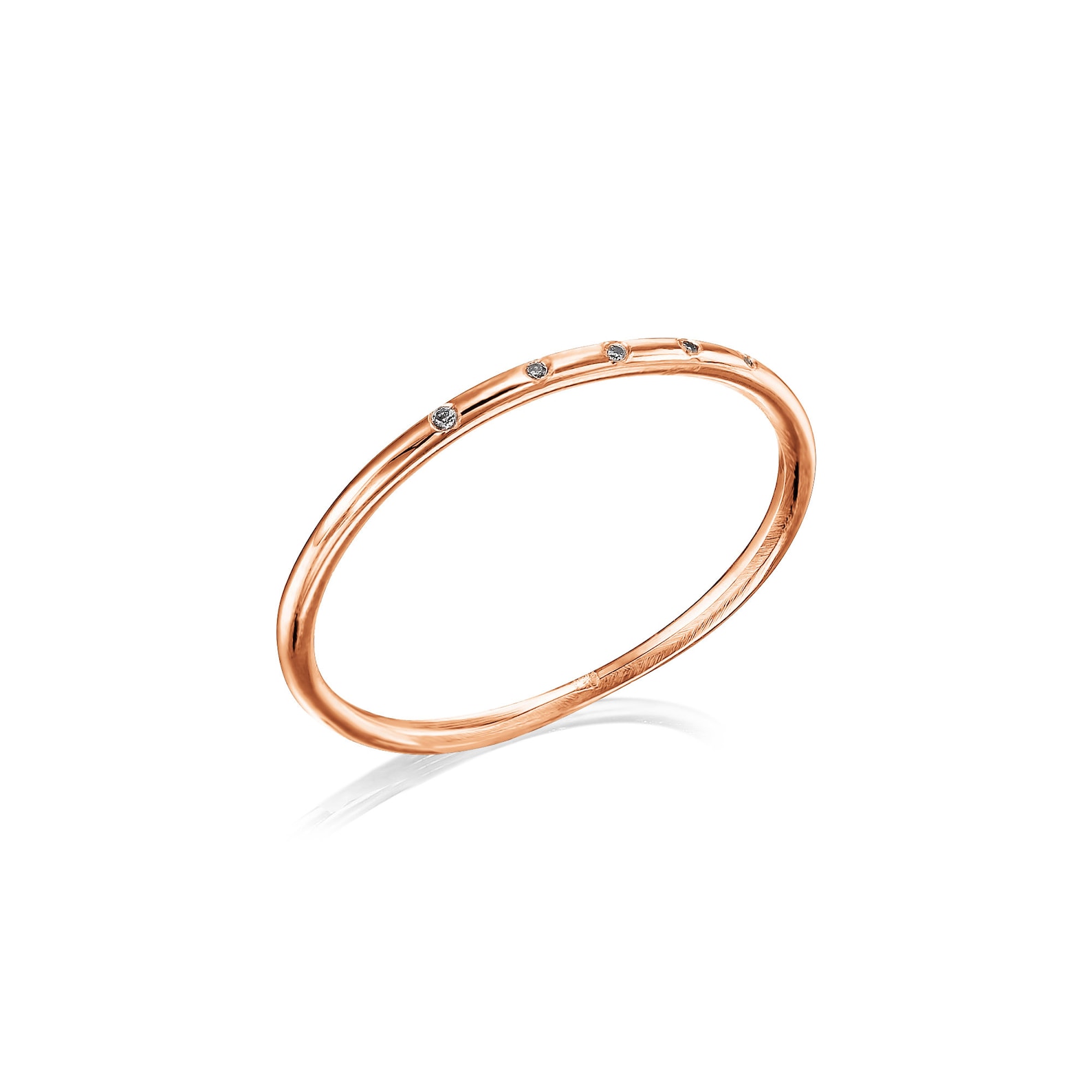 5 Diamond Ring Simple 14K Gold Ring Dainty Ring Minimalist | Etsy