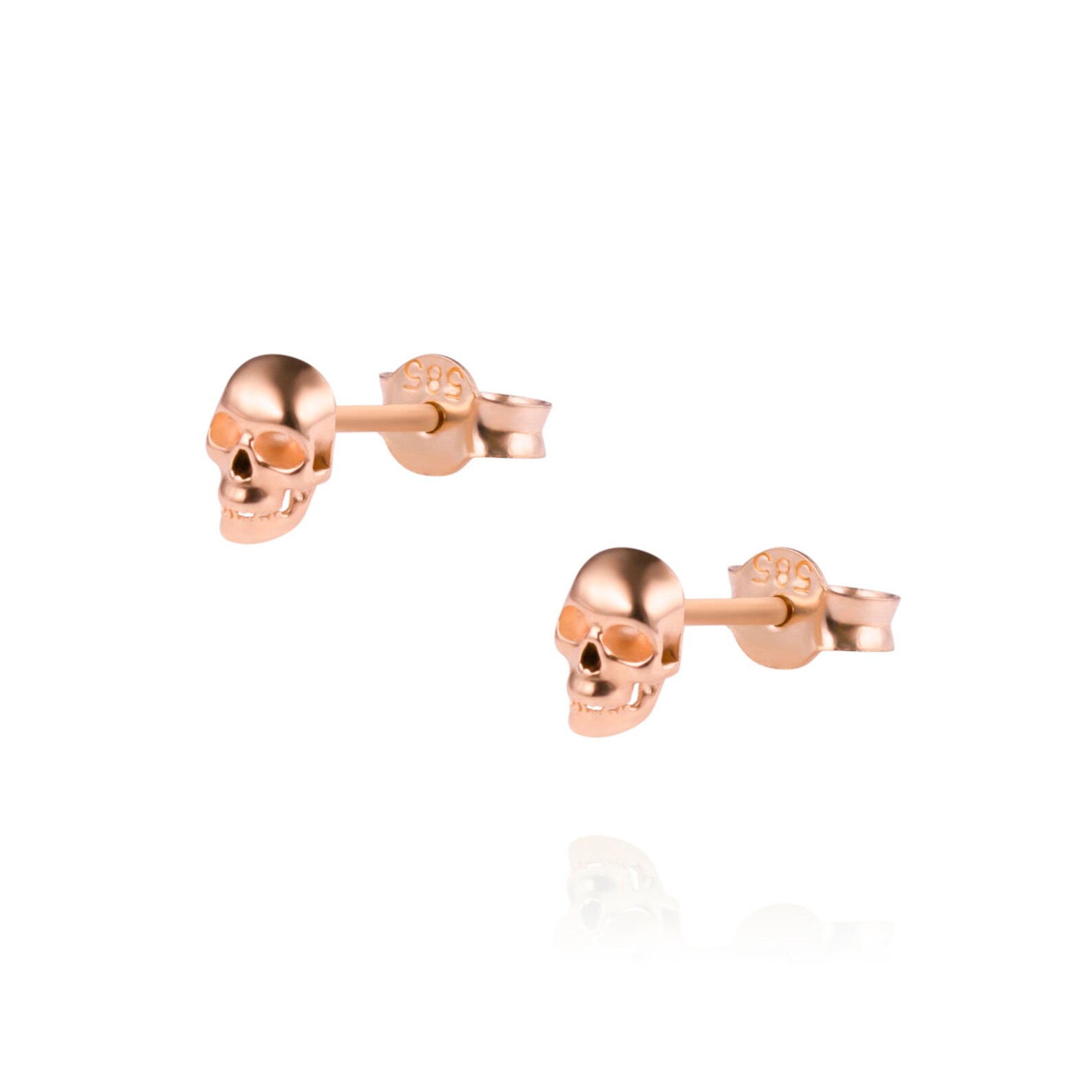 Single 14k Gold Helix / Cartilage / Conch Skull Tiny Stud - Etsy