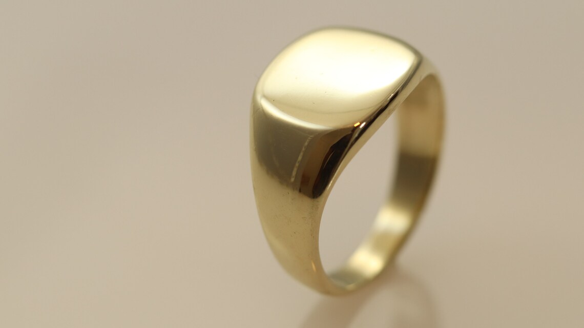 Men 14K Gold Wide Signet Ring Classic Bohemian Man's - Etsy