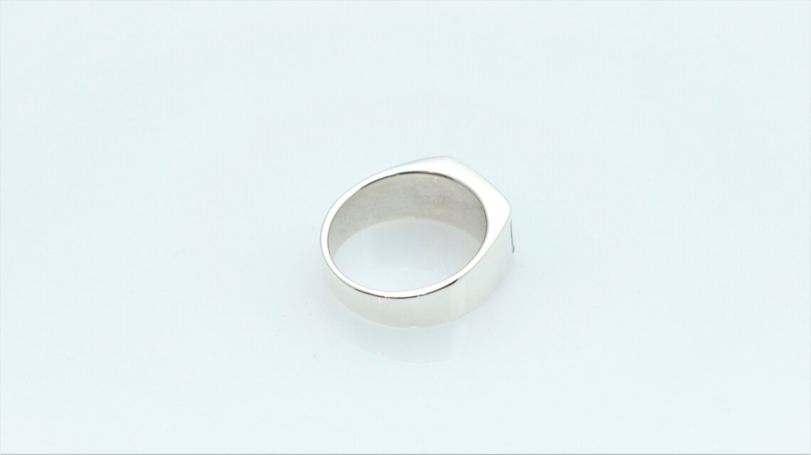 Sterling Silver Minimalist Men Turquoise Ring | Etsy