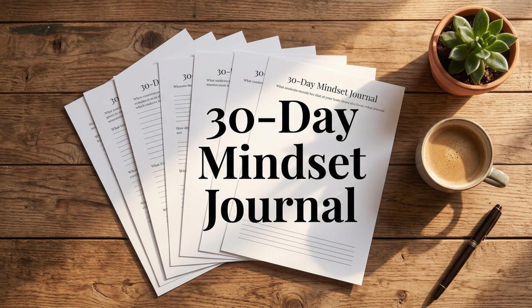 Mindset Journal Printable 30 Day | Daily Mindset Prompts PDF | Morning ...