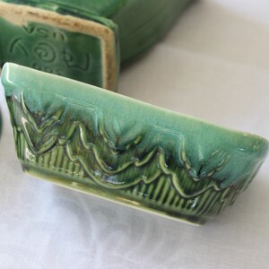 Vintage Ceramic Pottery Mccoy Cookson Green 3 Pieces Tulip Vase Bowl ...