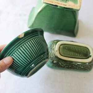 Vintage Ceramic Pottery Mccoy Cookson Green 3 Pieces Tulip Vase Bowl ...