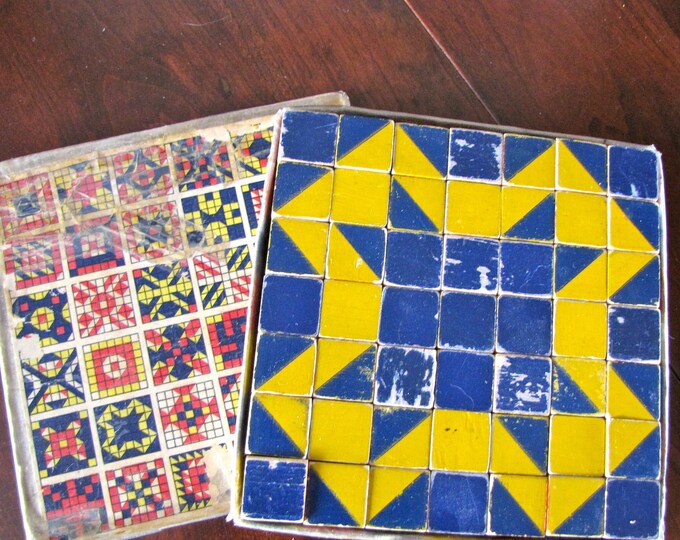 Vintage Color Cubes Design Blocks Quilt Embossing Company - Etsy