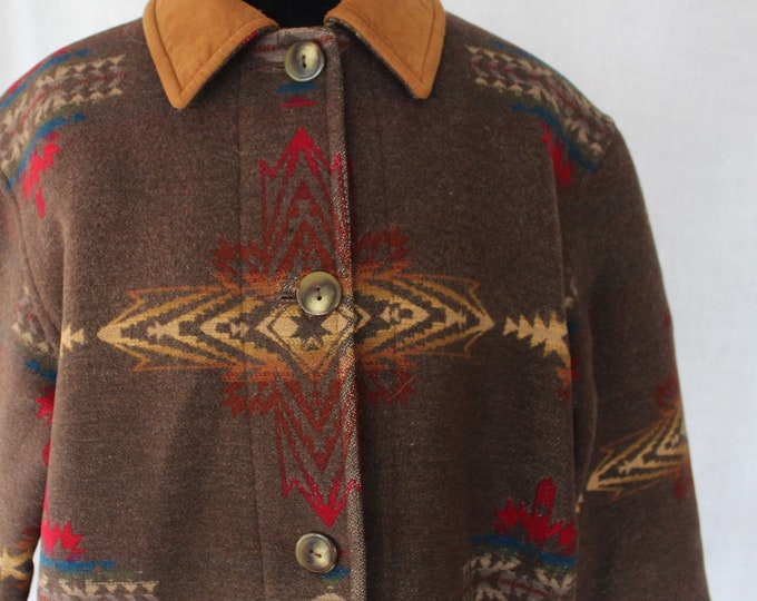 Vintage Pendleton Blanket Coat Jacket Wool Brown Size Medium Unisex ...