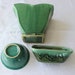 Vintage Ceramic Pottery Mccoy Cookson Green 3 Pieces Tulip Vase Bowl ...