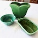 Vintage Ceramic Pottery Mccoy Cookson Green 3 Pieces Tulip Vase Bowl ...