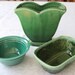 Vintage Ceramic Pottery Mccoy Cookson Green 3 Pieces Tulip Vase Bowl ...