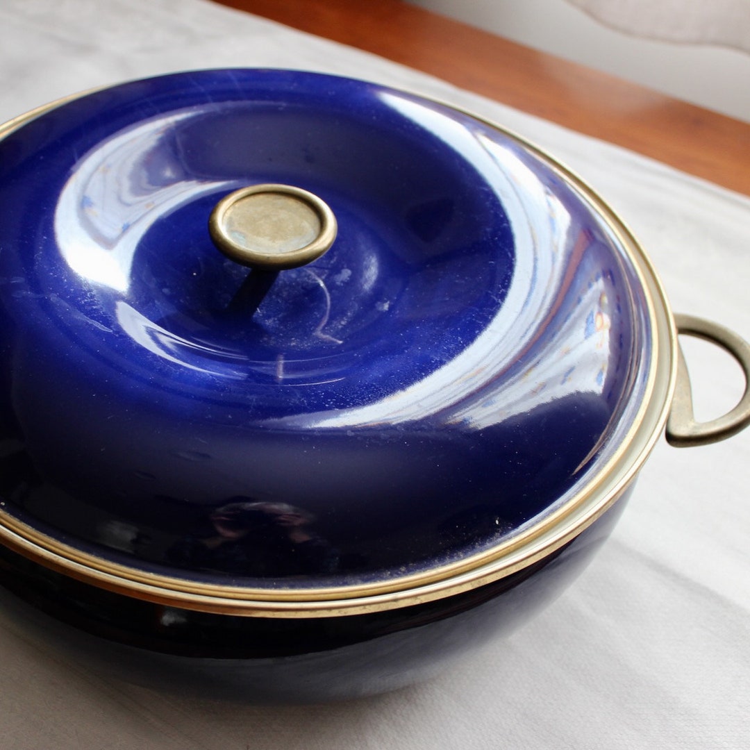 Vintage Copco Sam Lebowitz Dutch Oven Cobalt Blue 7 Quart Great ...