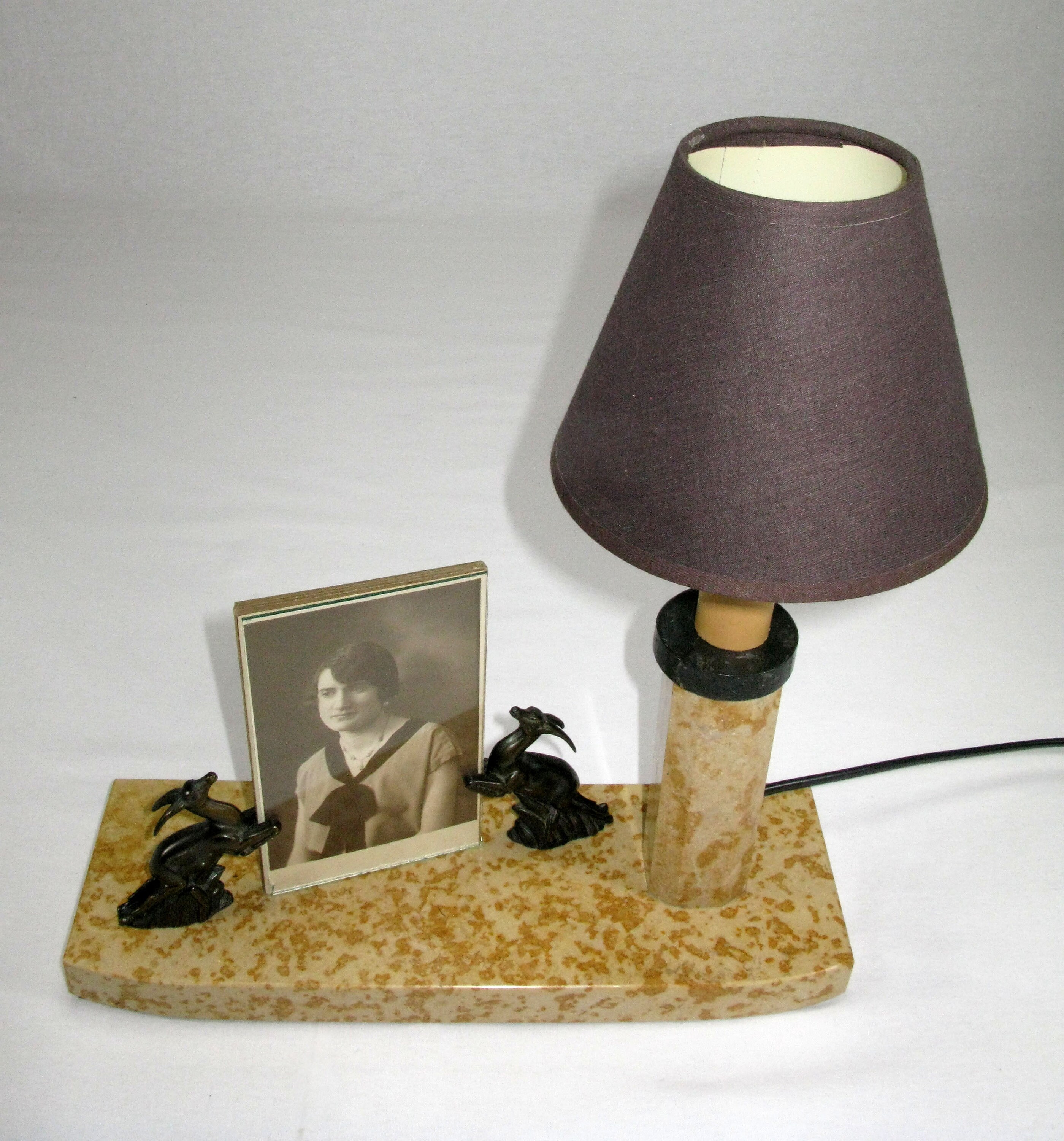 Original French Art Deco Picture Frame and Lamp, Art Deco Photograph ...