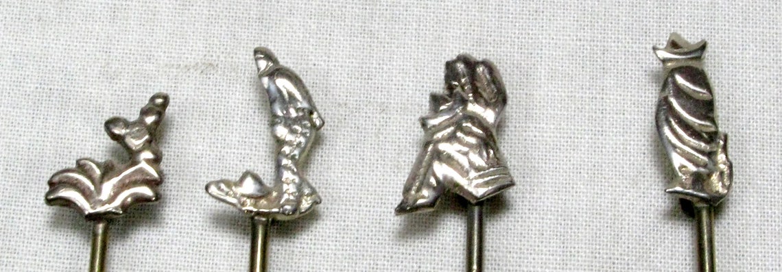 Seven Cocktail Sticks Silver Cocktail Sticks French Cocktail | Etsy