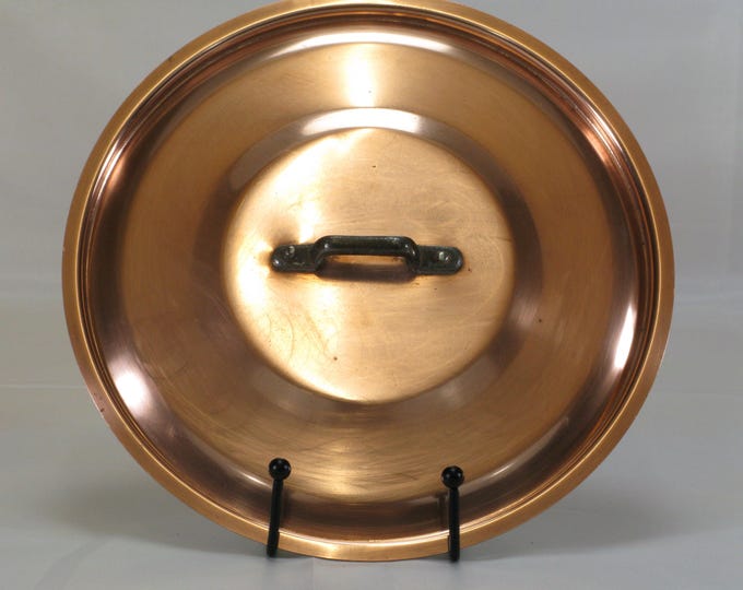 An Exceptional Heavy Antique French Copper French Pan Lid With Wrought ...