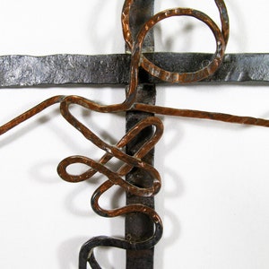 Large Hammered Metal Modernist Hand Forged French Crucifix, French ...